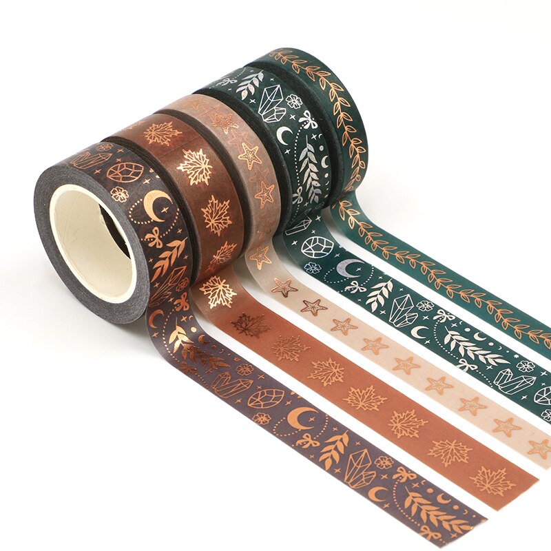 1Roll Moon Star Leaf Washi Tape Vintage Masking Wa... – Grandado