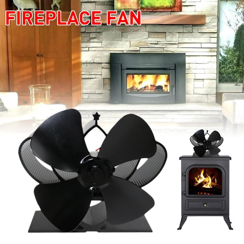 Mini Fireplace Fan 5 Blades Winter Home Heat Power... – Grandado
