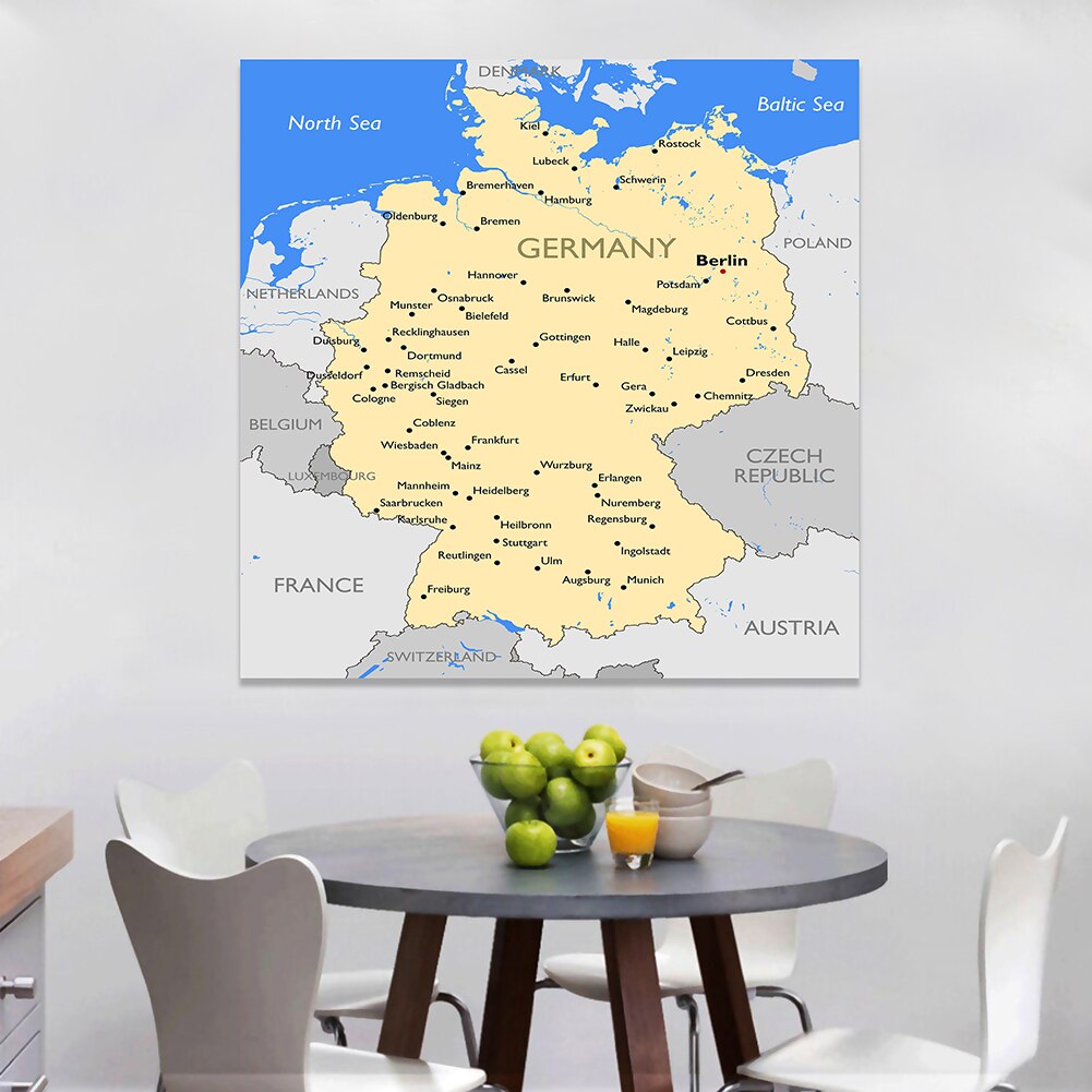 150*150 cm Political Map of The Germany Large Wall... – Grandado