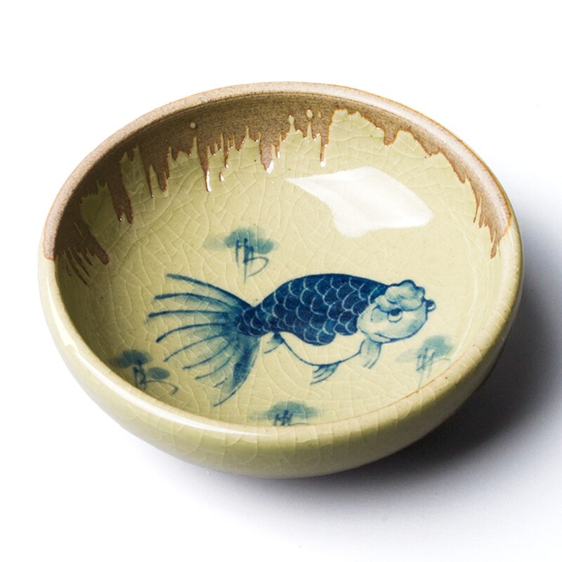 Master Hand Painted Golden Fish Pottery Cups Tea C... – Grandado