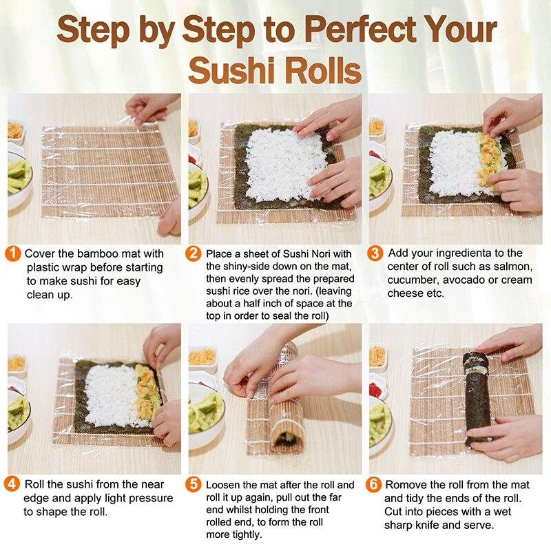 Homemade Sushi Making Kit Bamboo Rolling Diy Sushi... – Grandado