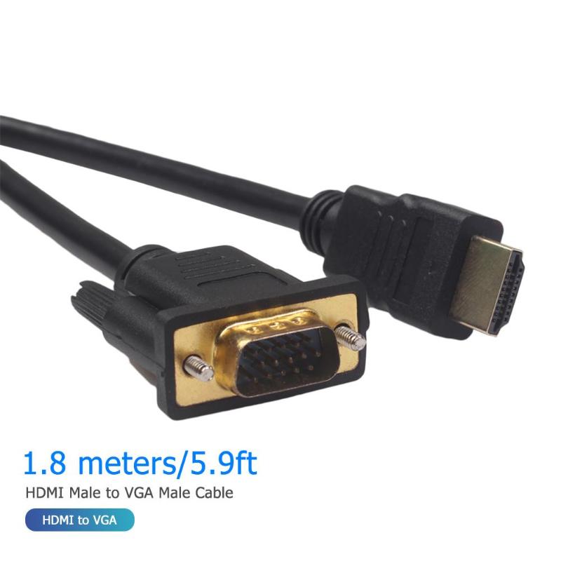 1.8m 6ft 1080p hdmi han til vga hd15 han video ad... – Grandado