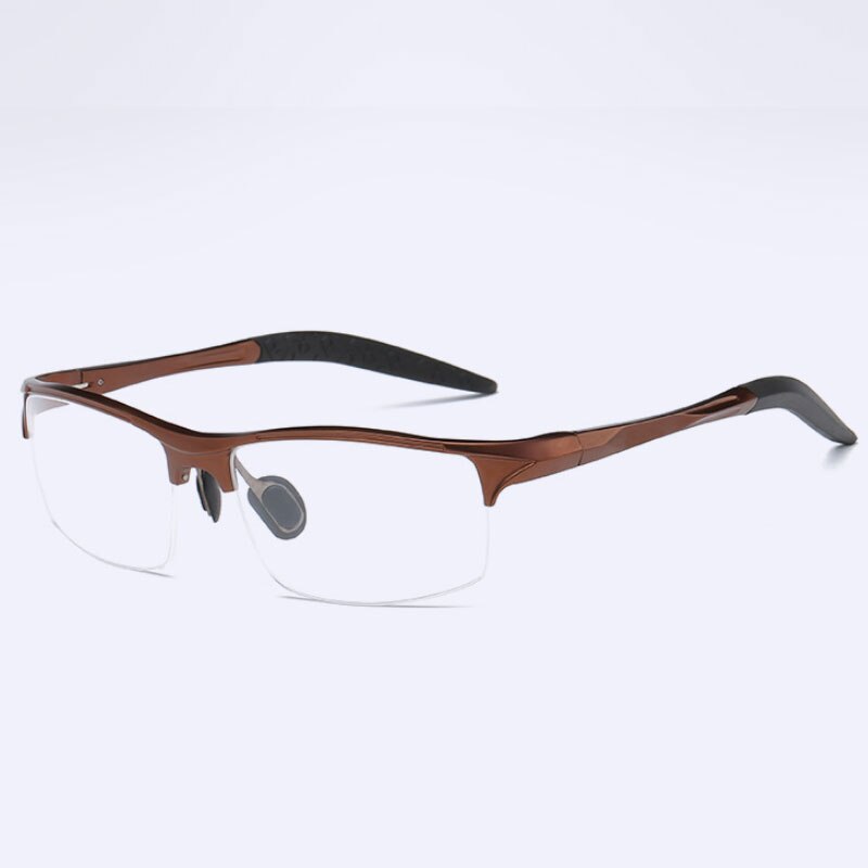 Super Light Aluminum Half Frame Glasses Men Brand Grandado