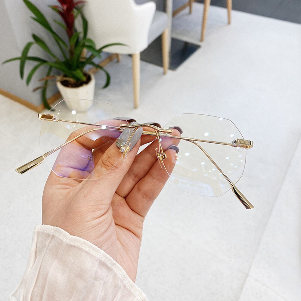 Anti Blue Llight Rimless Glasses Frame Women Spect... – Grandado