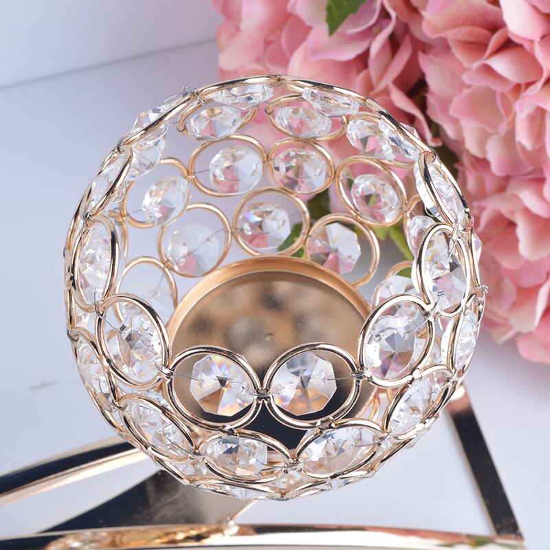 PEANDIM Gold Votive Crystal Candle Holder Arch Bri... – Grandado