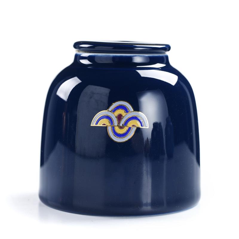 Blue Chinese Tea Caddies Blue Color Ceramic Tea Bo... – Grandado