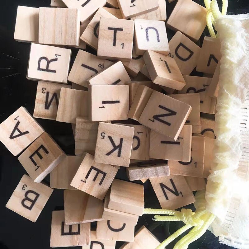 100Pcs Wooden Letter Set Alphabet Tiles Toys Handc... – Grandado