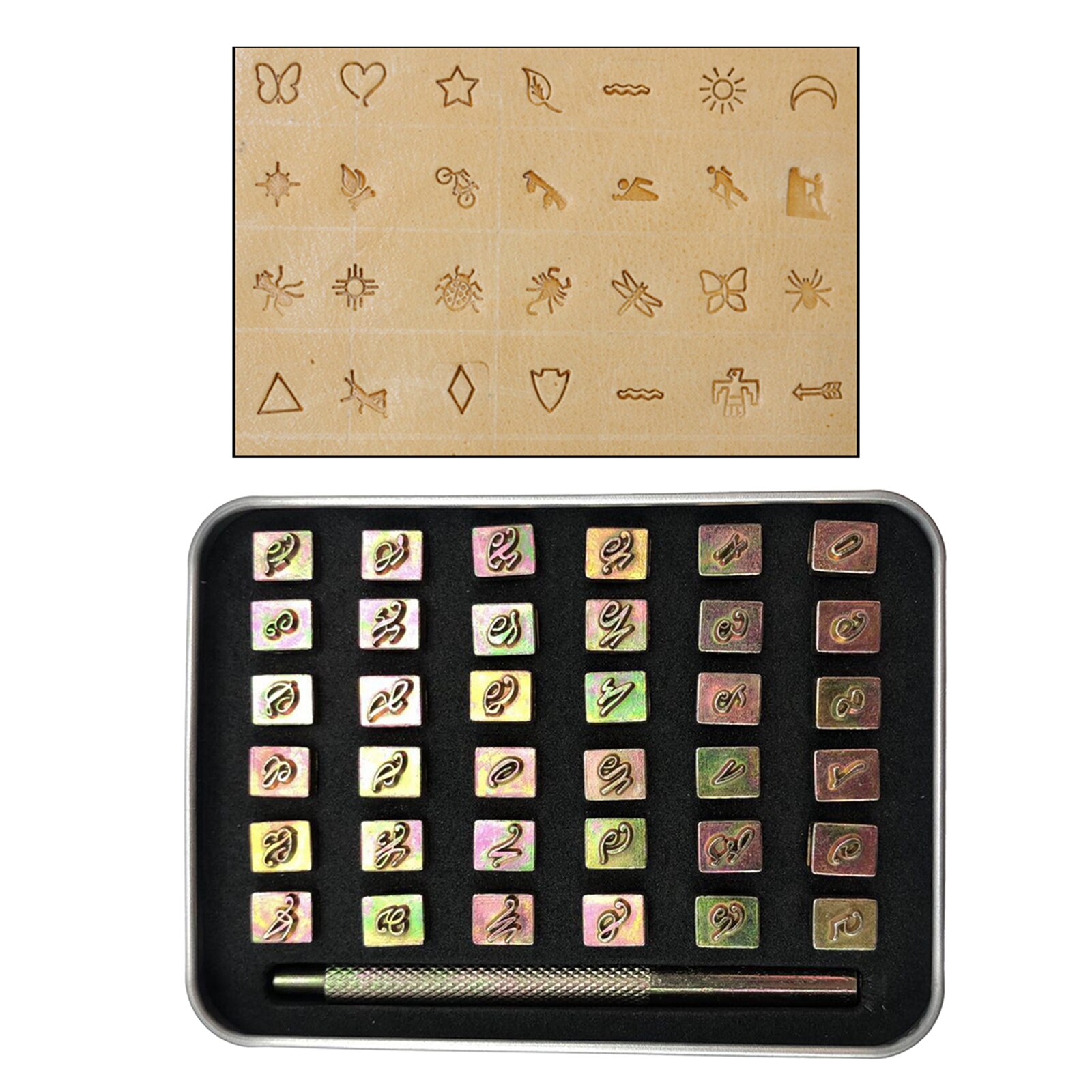 36PCS Leather Letter Number Stamp Set Leather Embo... – Vicedeal