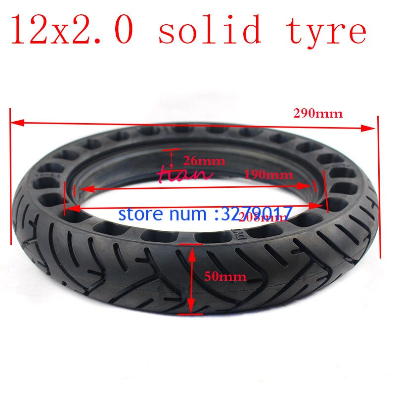12 inch Non-inflatable tubeless solid wheel tyre 1... – Grandado