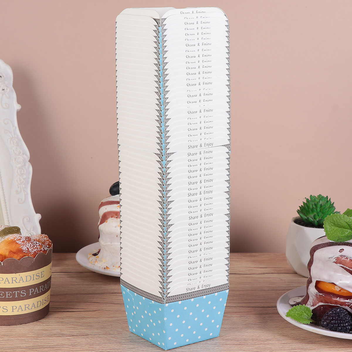 100 Stuks Paper Cupcake Cups Vierkante Wegwerp Cak... – Vicedeal