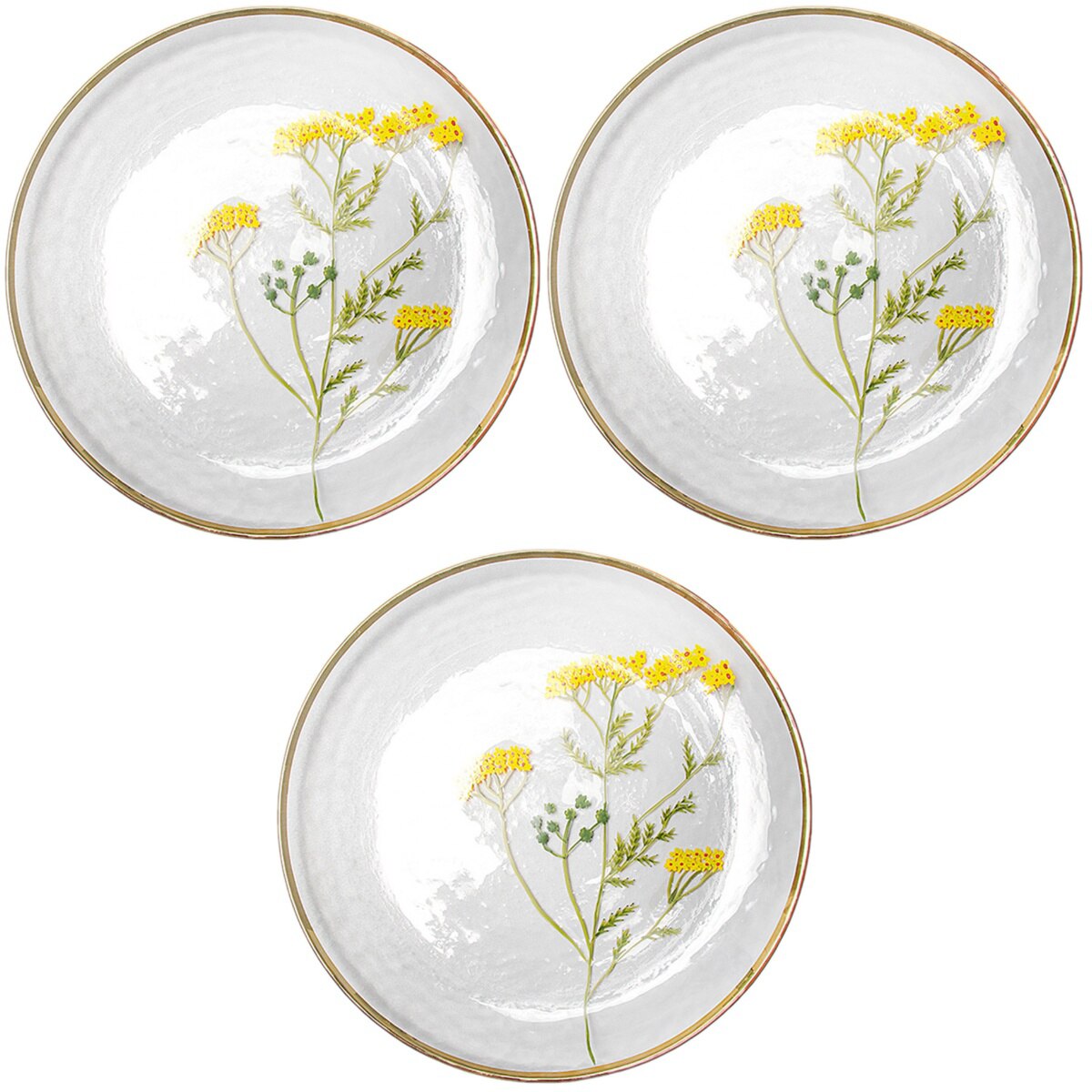 3 pcs Glass Food Plate Household Dinner Plate Sala... – Vicedeal