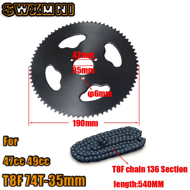 47cc 49cc T8F Chain 136 Links En 38 54 74 Tanden K... – Grandado