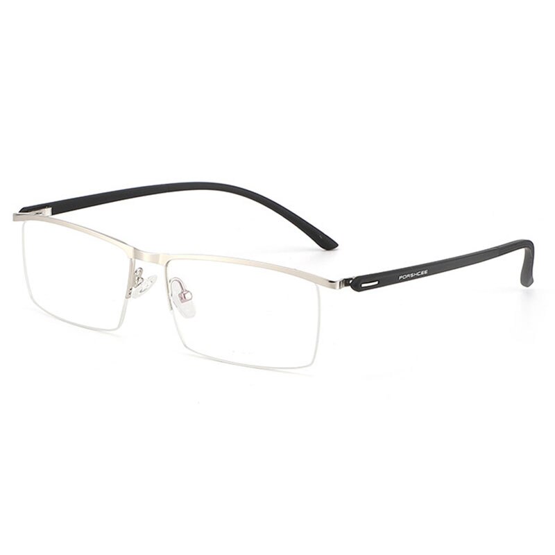 Metal Frame Glasses Browline Frame Half Rim Specta... – Grandado