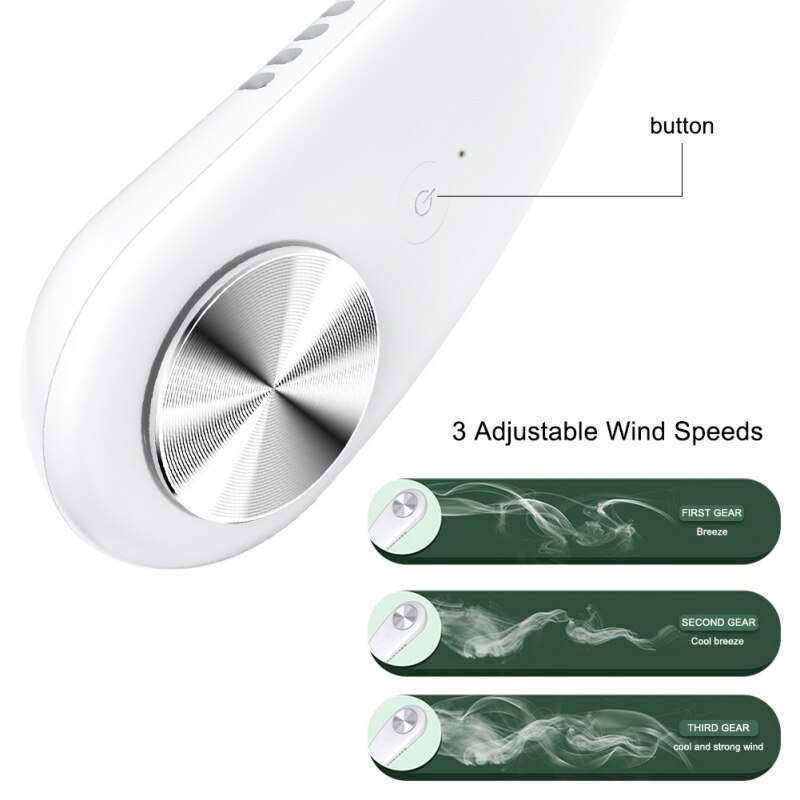 Bladeless Necklace Fan 360° Cooling Hanging Neck F... – Grandado