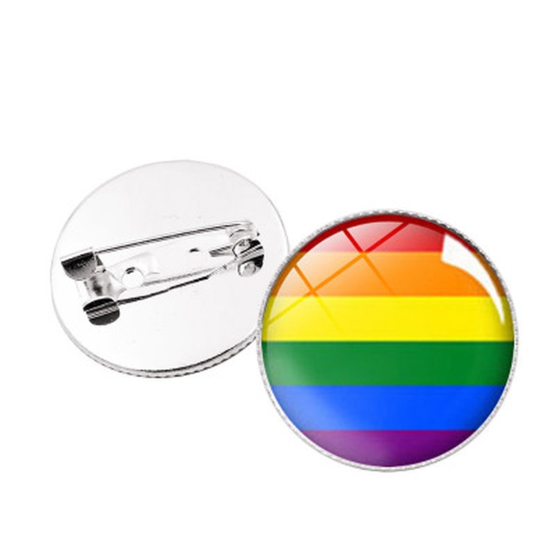 1PC LGBT Pride Rainbow Flag Tinplate Badge Support... – Grandado