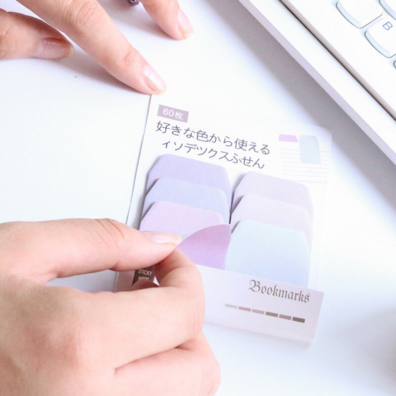 60sheets/lot Colorful Gradient Japanese Sticky Not... – Grandado