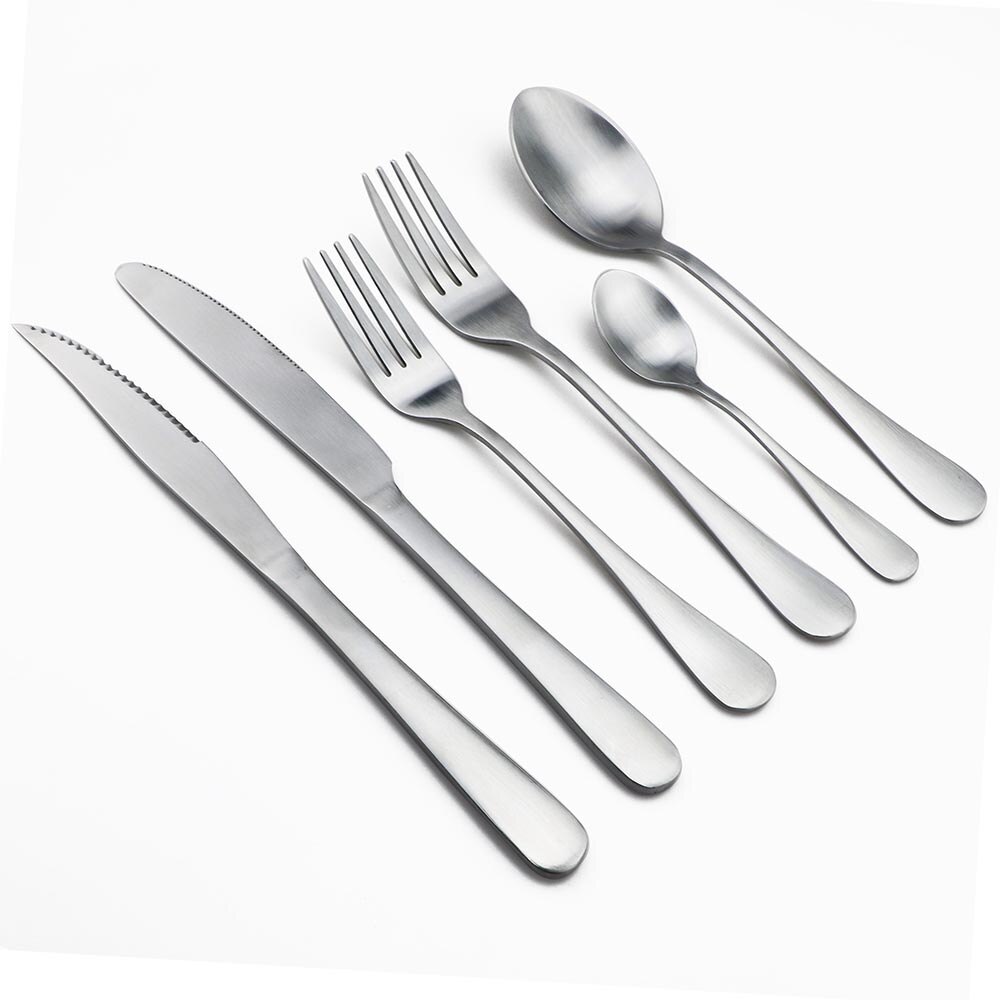 JANKNG Silver Dinnerware Set Stainless Steel Matte... – Grandado