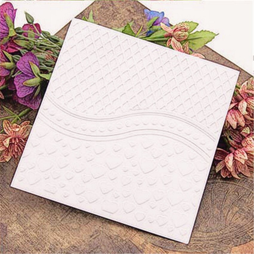 15x15cm heart grid Embossing folders Plastic bump ... – Grandado