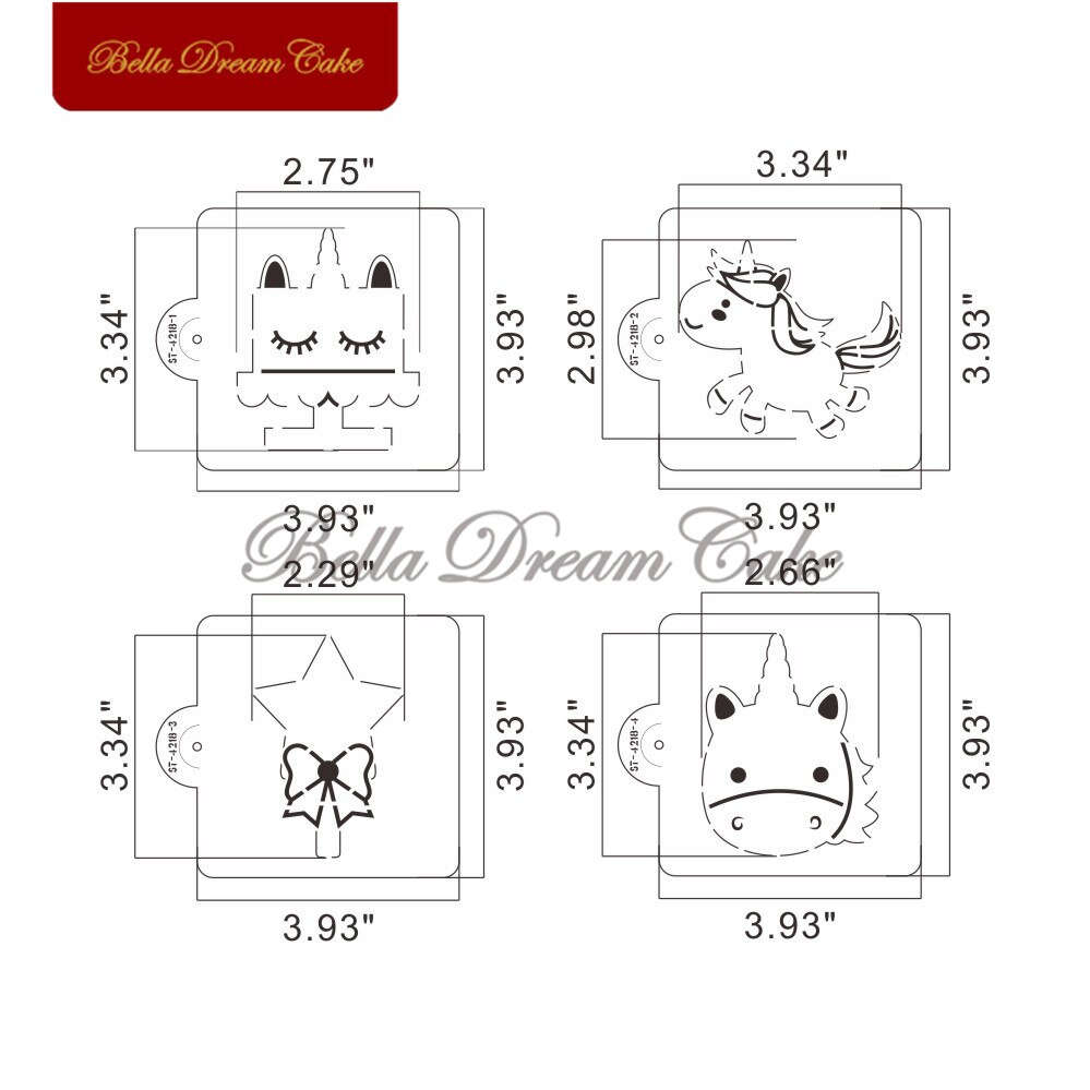 Unicorn Horn Cookies Stencils Cake Stencil Set Uni... – Grandado
