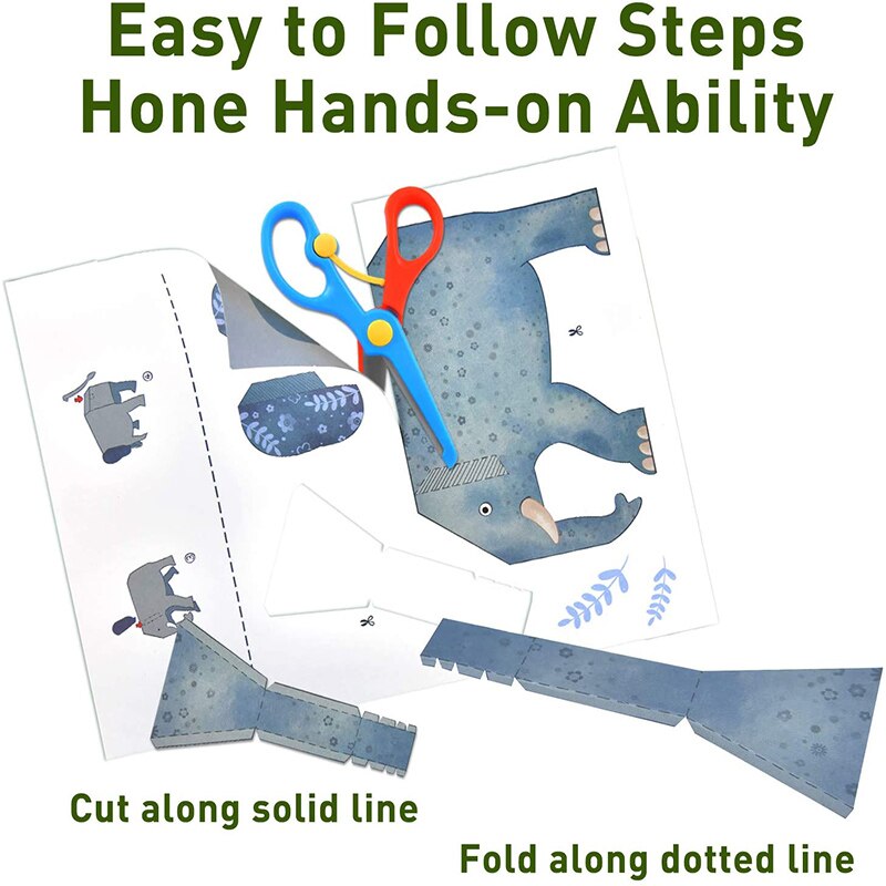 3D Origami Paper Cartoon Animal Toys Children Craf... – Grandado