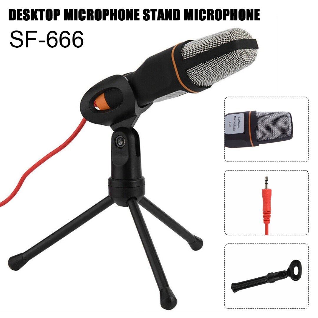 1set 3.5mm Recording Condenser Microphone With Tri... – Grandado