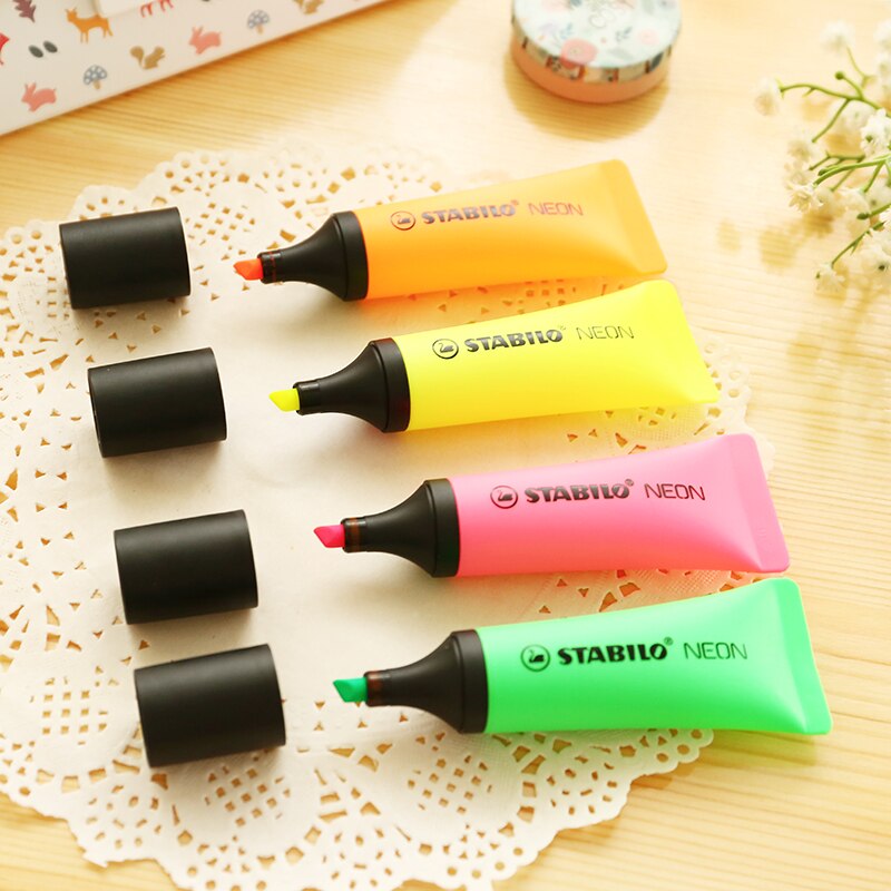 4 pcs/Lot Stabilo neon marker pen Fluorescent colo... – Grandado