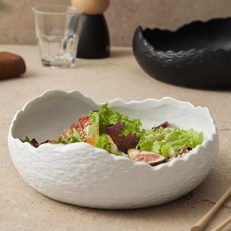 1Pc Irregular Ceramic Deep Plate Salad Plate Frost... – Vicedeal