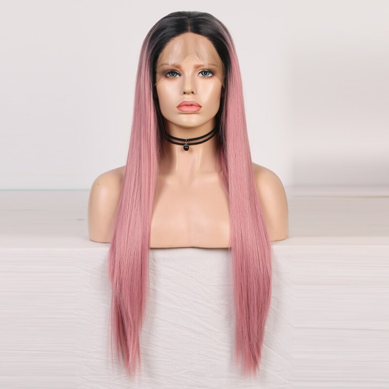Charisma Ombre Pink Wig Middle Part Synthetic Lace... – Grandado