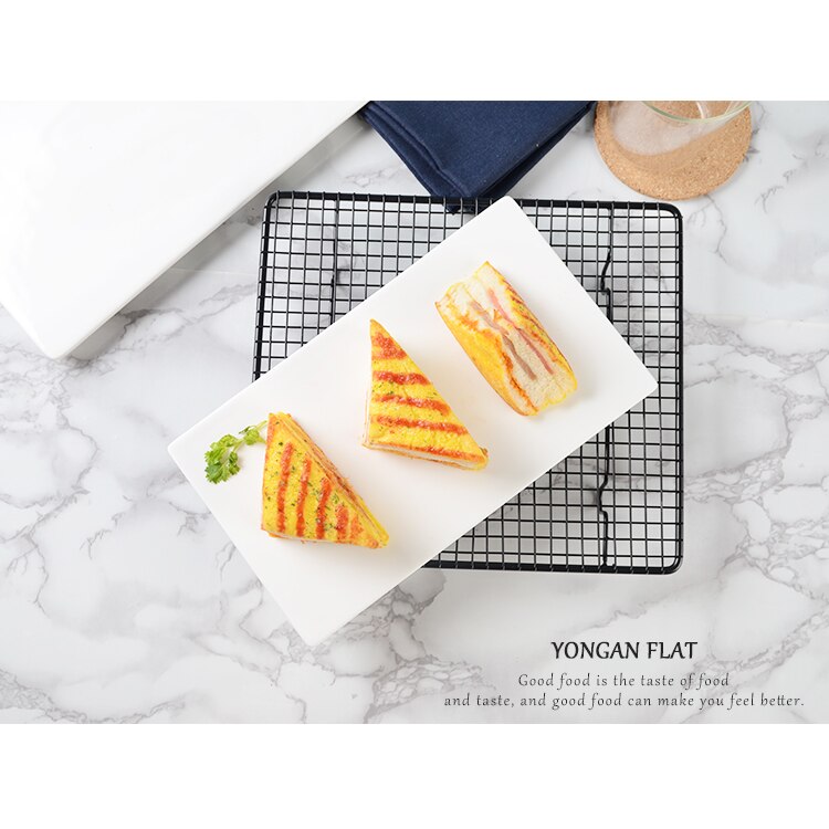 leie hvitt keramisk servise lang firkantet tallerk... – Grandado