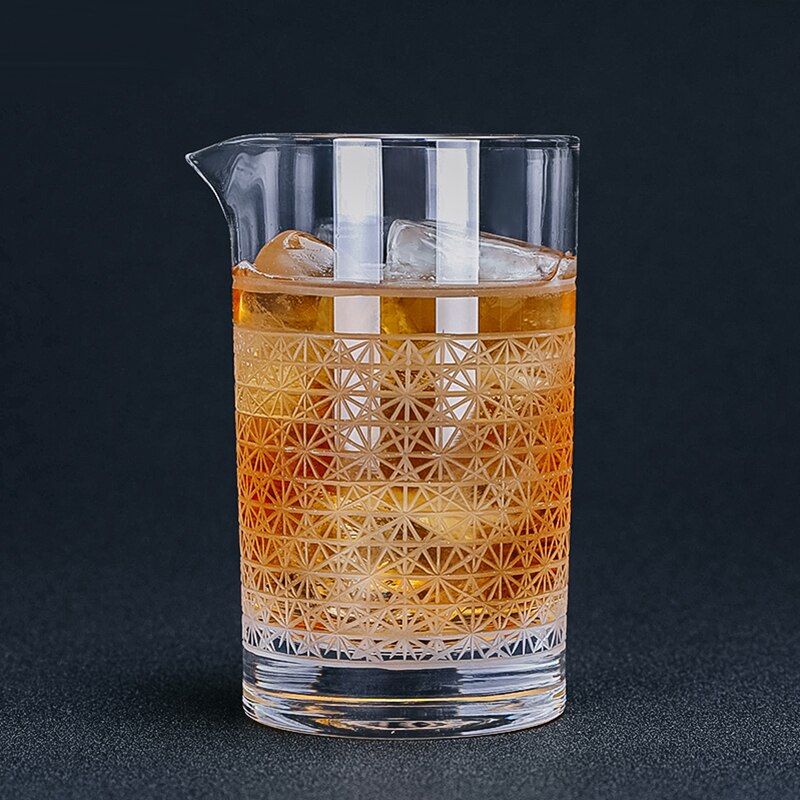 600ml Hand Blown Engraving Cocktail Mixing Glass – Grandado