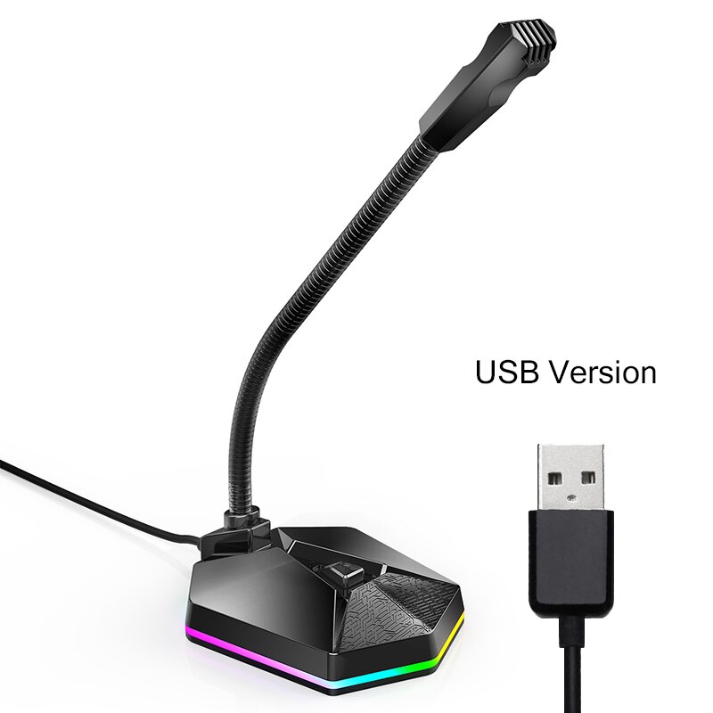 Computer USB Microphone RGB Light-emitting Flexibl... – Grandado