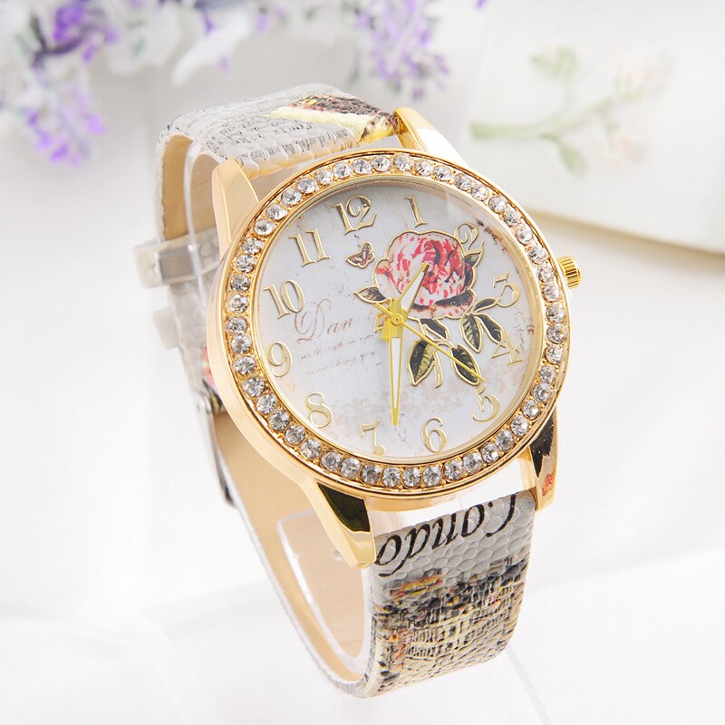 Ladies Watches Women Printed Flower Watch Luxury C... – Grandado