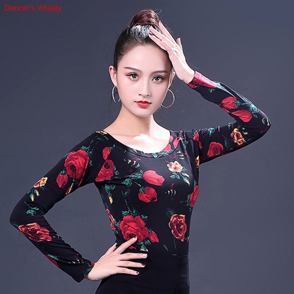 Latin Dance Tops Autumn Winter Adult Long Sleeved ... – Grandado
