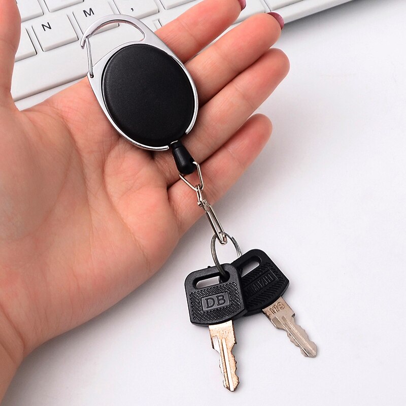 Retractable Pull Key Ring ID Badge ABS Plastic Car... – Grandado