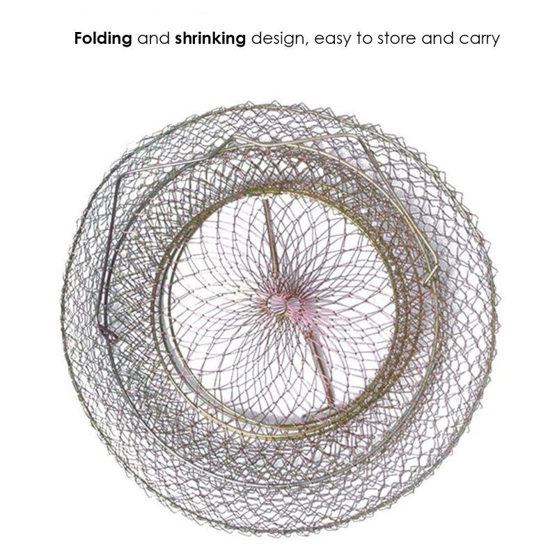Portable Metal Wire Fishing Net Fish Crabs Squid S... – Grandado