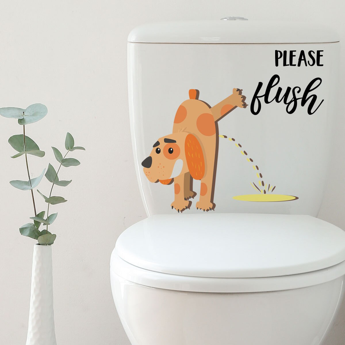 Wc Stickers Grappige Hond Flush Badkamer Muur Deco... – Grandado