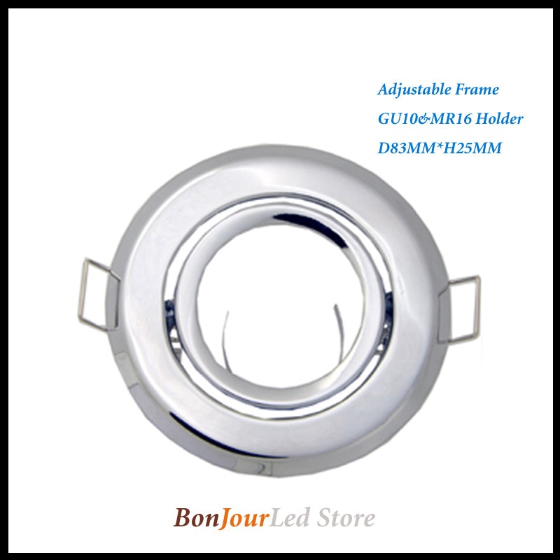 Round Silver Adjustable 83mm Diameter GU10 / MR16 ... – Grandado