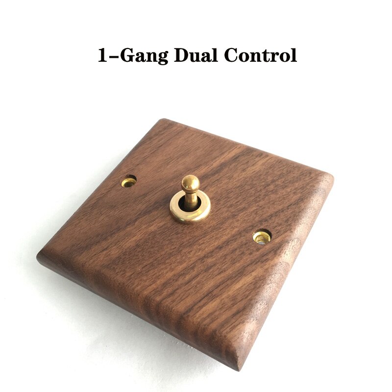 Black Walnut Panel Brass Lever Toggle Switch Solid... – Vicedeal