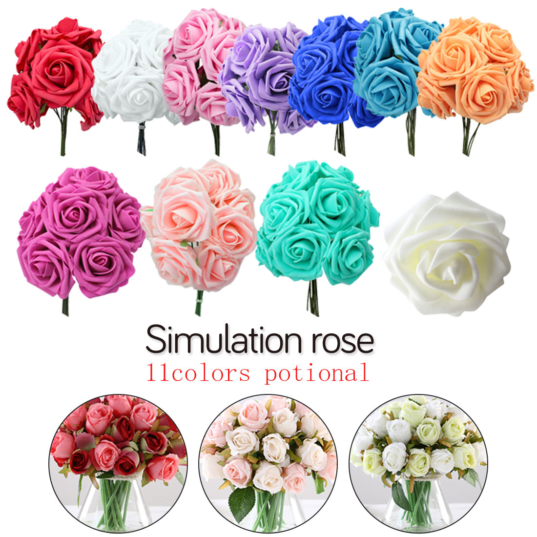 10 Pieces / Pack 7CM Home Decorative Flowers 11 Co... – Grandado