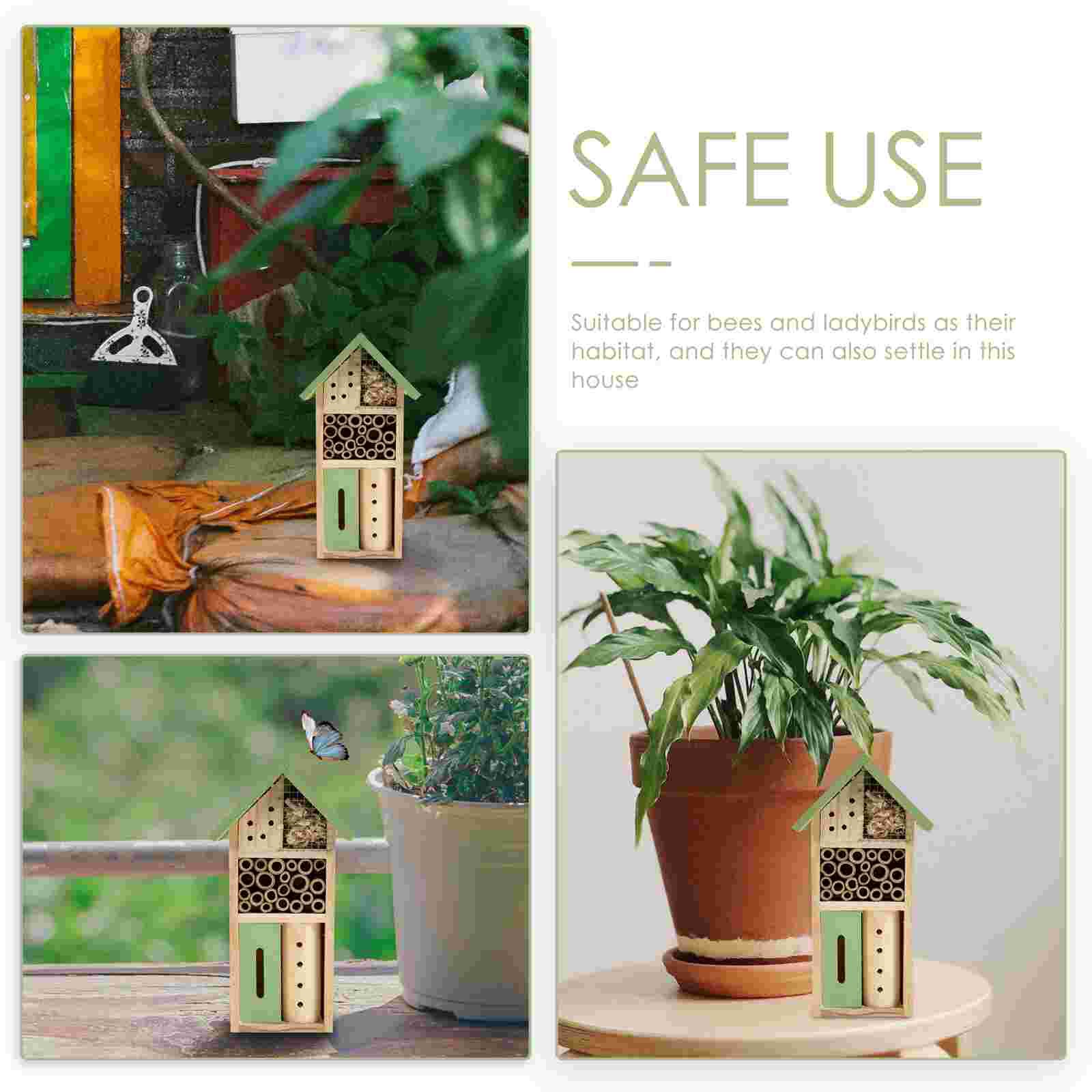 Garden Insect House Wooden Bee Cabin Garden Bee Ne... – Grandado