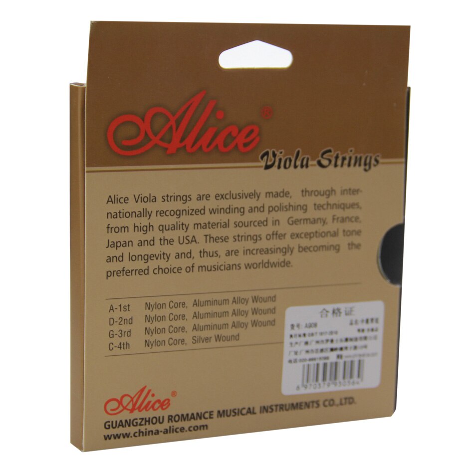 Alice A908 Silver Wound Viola Strings Nylon Core A... – Grandado