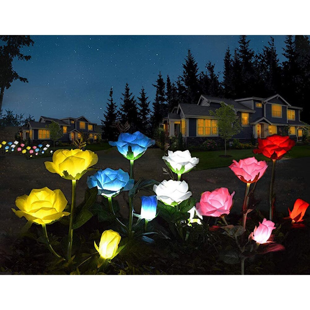 2 Stuks Led Solar Rose Tuin Lamp Outdoor Led Solar... – Grandado