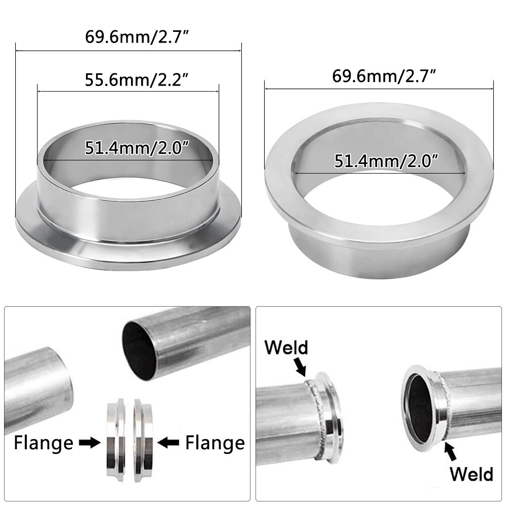 2 Inch 50mm V-Band Clamp Flange Male and Female Fl... – Grandado