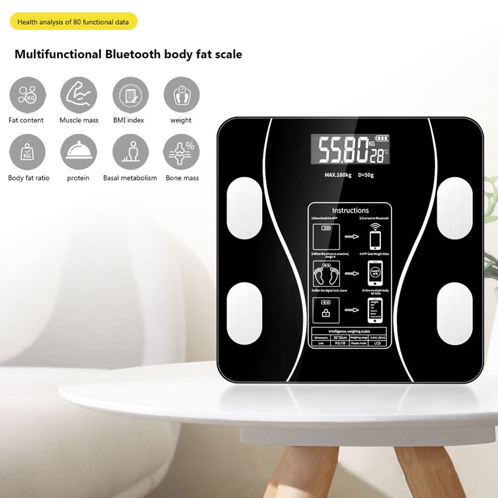Weighing Scale Bluetooth-compatible Body Fat Smart... – Grandado