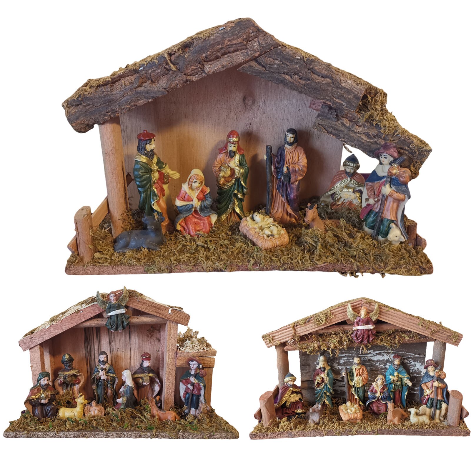 Statue Nativity Scene Set Baby Jesus Manger Christ... – Grandado