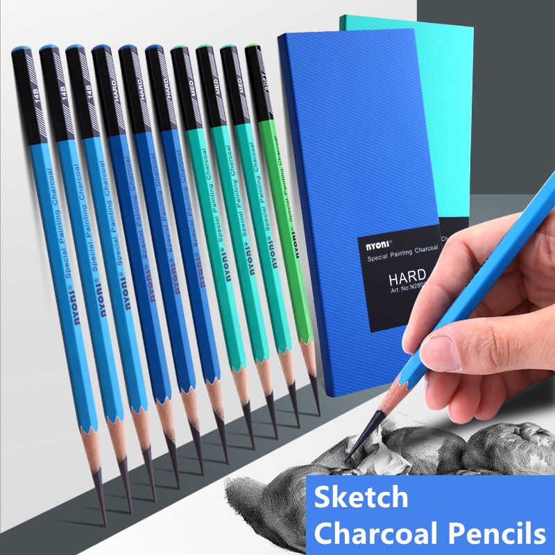 10pcs/Box Sketch Charcoal Pencil Soft Medium Hard ... – Vicedeal