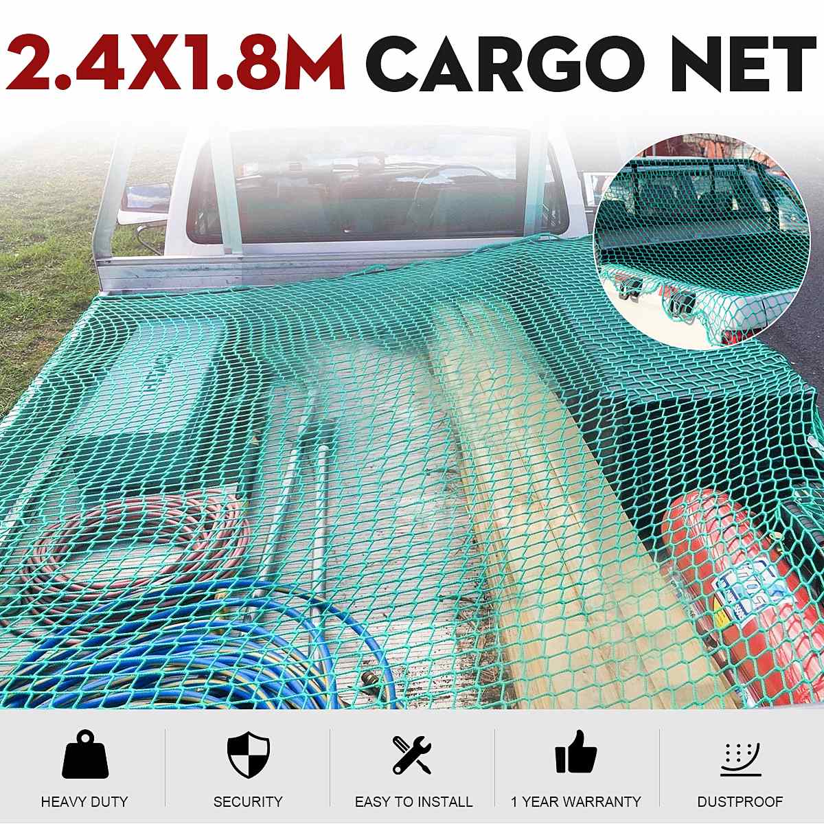 45x45 Mesh Cargo Net Ute Heavy Duty Pickup Truck T... – Vicedeal