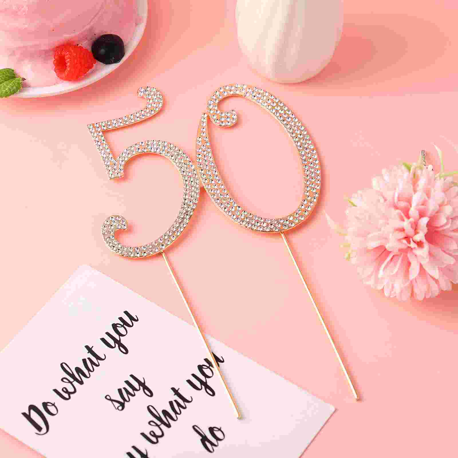 STOBOK 50 Cake Topper Bling Rhinestone 50th Birthd... – Grandado