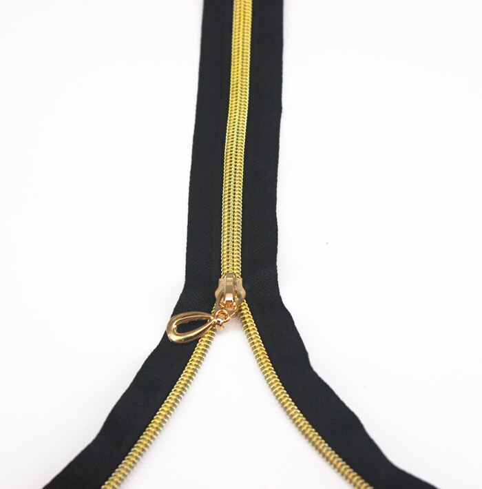 5piece Black Zippers Open End Metal Zipper Gold Te... – Grandado