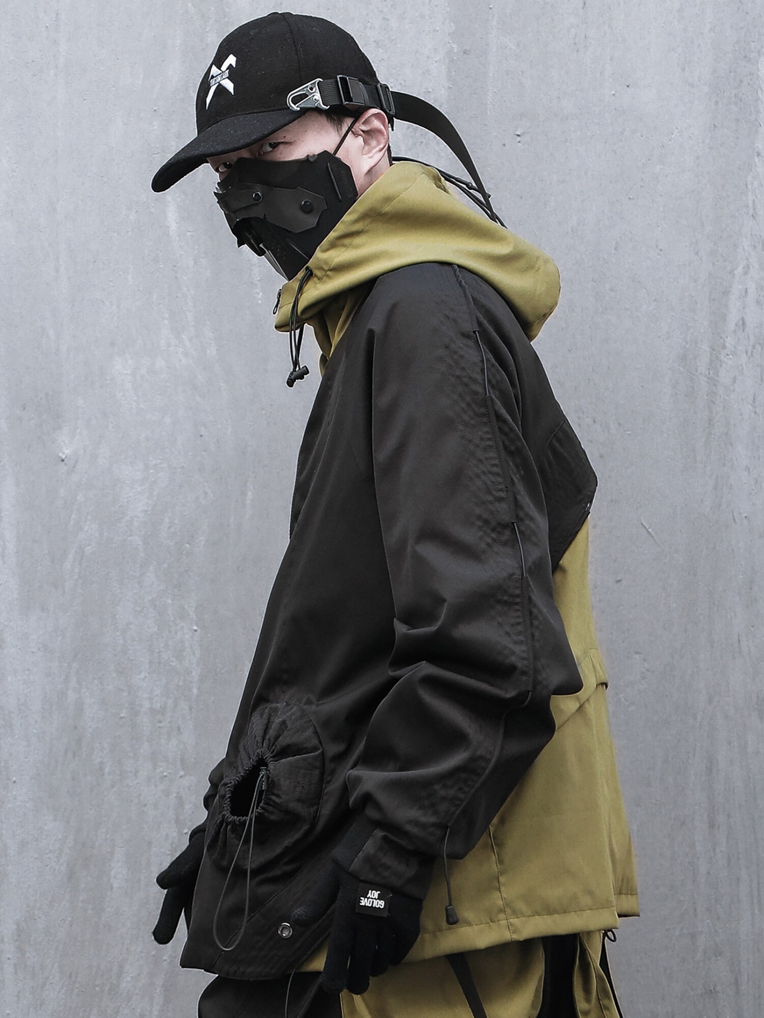 Men Streetwear Hooded Jacket Cargo Patchwork Zippe... – Grandado